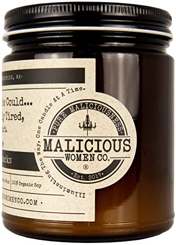 Malicious Women Candle Co - She Believed She Could. But was Really Tired. So She Didn't, Vanilla Cupcake Infused with Naps & Snacks, All-Natural Soy Candle, 9 oz