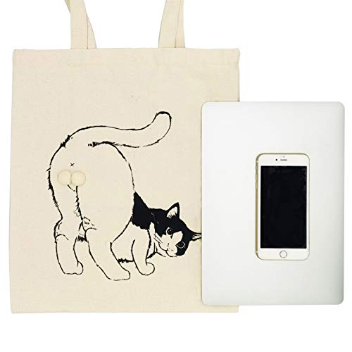 ALGET Women Tote Bag Cute Kitty Cat Balls Design, Handmade Handbag Canvas Shoulder Zipper Bags, with Inner Pocket