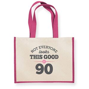 D Design Invent Print! 90th Birthday Keepsake Gift Bag for Women 90 Novelty Shopping Tote Ninety