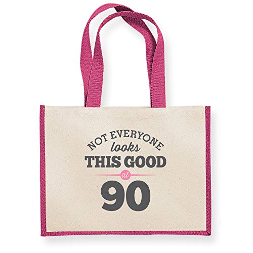 D Design Invent Print! 90th Birthday Keepsake Gift Bag for Women 90 Novelty Shopping Tote Ninety