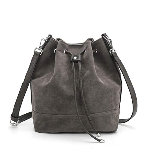 AFKOMST Bucket Bags and Purses For Women Drawstring Hobo and Shoulder Handbags with 2 Detachable Straps