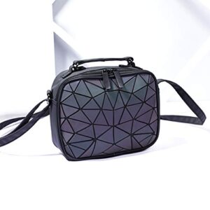 Geometric Purse Luminous Crossbody Bag Lumikay Bags Irredescent Wallet Holographic Clutch Handbag for Women NO.1