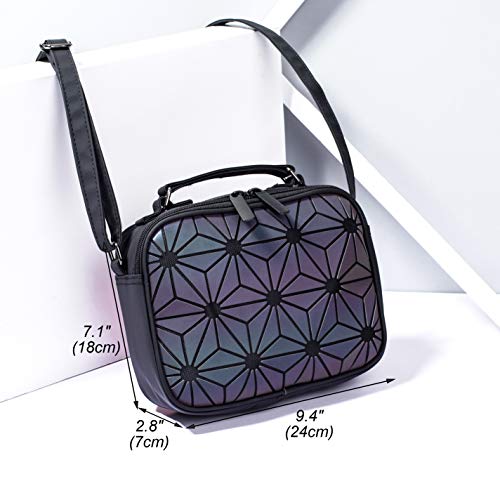 Geometric Purse Luminous Crossbody Bag Lumikay Bags Irredescent Wallet Holographic Clutch Handbag for Women NO.1