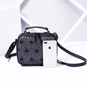 Geometric Purse Luminous Crossbody Bag Lumikay Bags Irredescent Wallet Holographic Clutch Handbag for Women NO.1