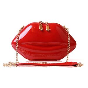 sukutu patent leather lip purse box clutch lip shaped party prom unique design purses womens evening clutch for teen girls