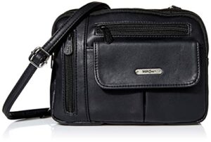 multisac womens zippy triple compartment crossbody bag cross body, black (vintage nappa), one size us