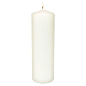 Hanna's Unscented Pillar Candle, 3X9-Inches, White