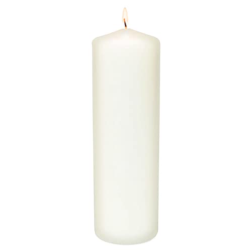 Hanna's Unscented Pillar Candle, 3X9-Inches, White