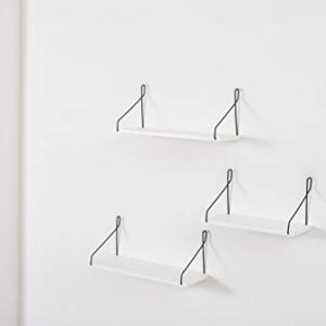 Emmastar Products Industrial Floating Shelves Modern White 3 Pack Piece Set with Easy Install Option or Traditional Screw Mounting