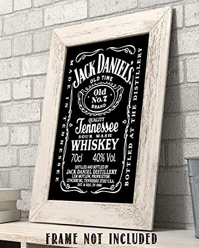 Jack Daniels Whiskey Label- Wall Art Sign- 8 x 10"- Genuine Replica Print-Ready to Frame. Home Décor- Dining Décor. A Must For Tennessee Bourbon Whiskey Fans. Perfect Addition To Man Cave- Dorm-Bar.