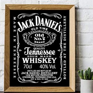 Jack Daniels Whiskey Label- Wall Art Sign- 8 x 10"- Genuine Replica Print-Ready to Frame. Home Décor- Dining Décor. A Must For Tennessee Bourbon Whiskey Fans. Perfect Addition To Man Cave- Dorm-Bar.