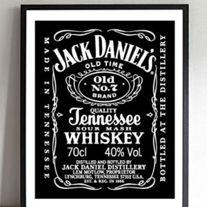 Jack Daniels Whiskey Label- Wall Art Sign- 8 x 10"- Genuine Replica Print-Ready to Frame. Home Décor- Dining Décor. A Must For Tennessee Bourbon Whiskey Fans. Perfect Addition To Man Cave- Dorm-Bar.