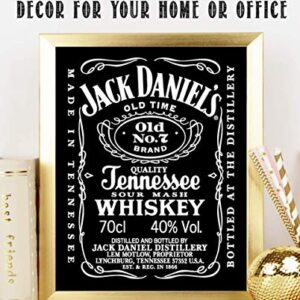 Jack Daniels Whiskey Label- Wall Art Sign- 8 x 10"- Genuine Replica Print-Ready to Frame. Home Décor- Dining Décor. A Must For Tennessee Bourbon Whiskey Fans. Perfect Addition To Man Cave- Dorm-Bar.