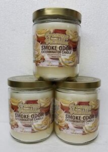 smoke odor exterminator 13 oz jar candles creamy vanilla, (3)