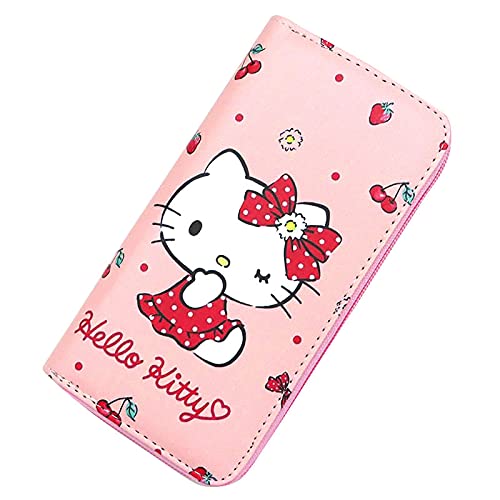 Kerr's Choice Pink Kitty Purse Kitty Cat Wallet Cute Faux Leather Wallet for Girls Women