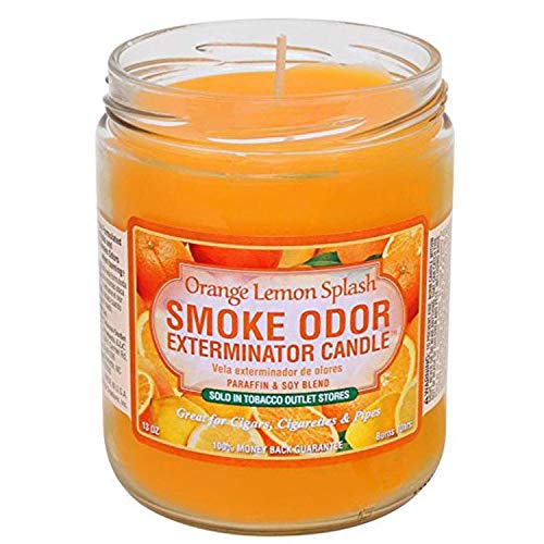 Smoke Odor Exterminator 13 Oz Jar Candle, Blue Serenity with Orange Lemon Splash 13 Oz