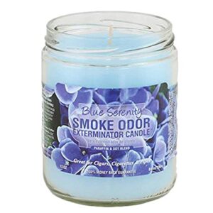 Smoke Odor Exterminator 13 Oz Jar Candle, Blue Serenity with Orange Lemon Splash 13 Oz