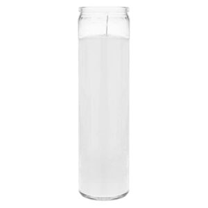 Mega Candles 6 pcs Unscented White 7 Day Devotional Prayer Glass Container Candle, Premium Wax Candles 2 Inch x 8 Inch, Great for Sanctuary, Vigils, Prayers, Blessing, Religious & More