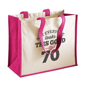 d design invent print! 70th birthday keepsake gift bag for women 70 novelty shopping tote seventy