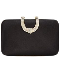 new! womens inc i.n.c. international concepts black danyele satin clutch