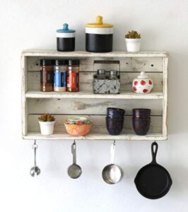 doug and cristy designs white rustic double wall shelf