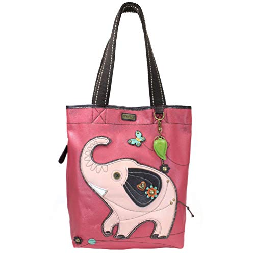 Chala Elephant Everyday Tote Shoulder Bag Handbag Purse Dark Pink