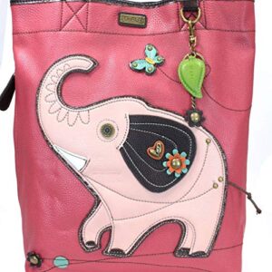 Chala Elephant Everyday Tote Shoulder Bag Handbag Purse Dark Pink