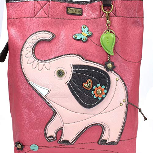 Chala Elephant Everyday Tote Shoulder Bag Handbag Purse Dark Pink