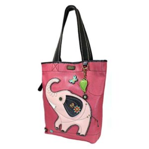 Chala Elephant Everyday Tote Shoulder Bag Handbag Purse Dark Pink