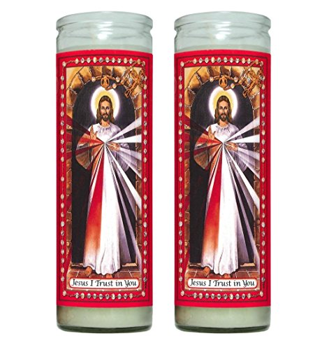 Gifts by Lulee, LLC Set of 2 Divine Mercy Prayer Candles 2 Veladoras De La Divina Misericordia