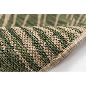 Liora Manne Carmel Indoor Outdoor Rug - Nature Styled Rug, Comfortable & Durable, Power Loomed, Polypropylene Material, UV Stabilized, Palm Green, 3'3" x 4'11"