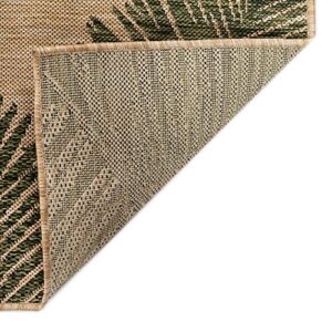 Liora Manne Carmel Indoor Outdoor Rug - Nature Styled Rug, Comfortable & Durable, Power Loomed, Polypropylene Material, UV Stabilized, Palm Green, 3'3" x 4'11"