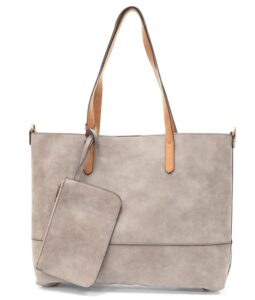 joy susan women’s brushed 3in1 tote bucket handbag