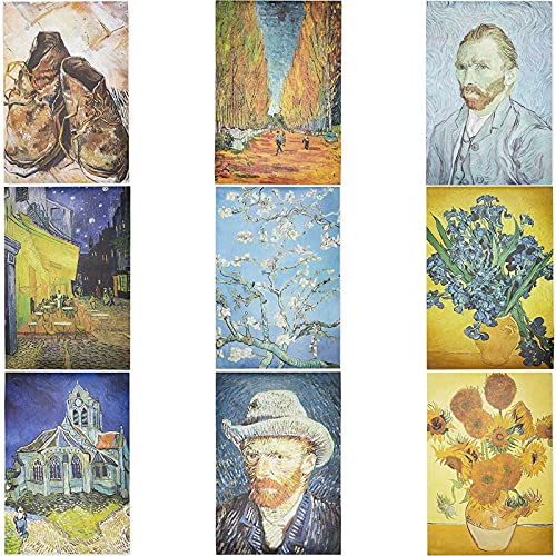 Vincent Van Gogh Art Posters for Wall Decor, Office, Dorm (13x19 in, 20 Pack)