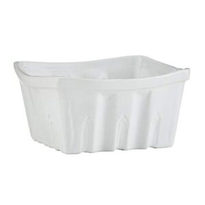 47th & main porcelain berry basket, large, white