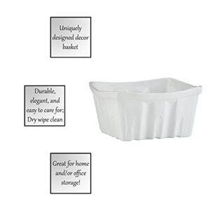 47th & Main Porcelain Berry Basket, Large, White