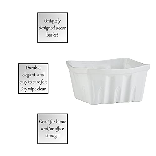 47th & Main Porcelain Berry Basket, Large, White