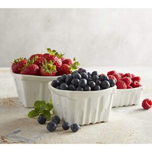 47th & Main Porcelain Berry Basket, Large, White