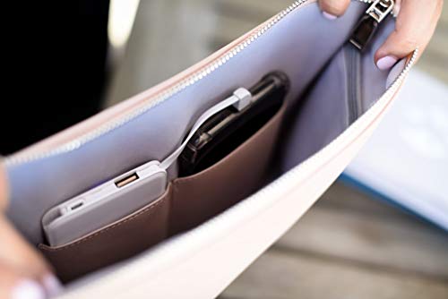 Commuter Clutch - All in One Travel & Everyday Clutch Handbag that Charges Your Phone - Great For Travel & Everyday Use (Blush)