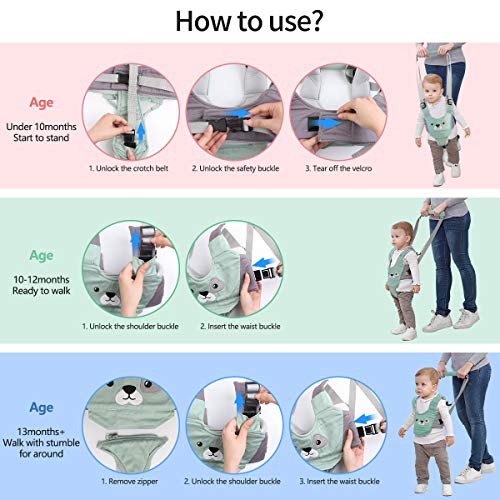 Baby Walking Harness - Handheld Kids Walker Helper - Toddler Infant Walker Harness Assistant Belt - Help Baby Walk - Child Learning Walk Support Assist Trainer Tool (Blue)