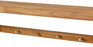 AquaTeak 36" Moa Wall Shelf with Hooks