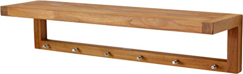 AquaTeak 36" Moa Wall Shelf with Hooks