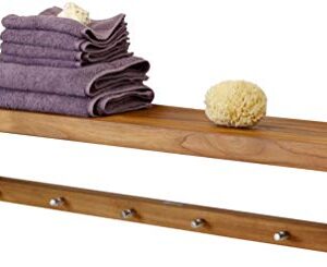 AquaTeak 36" Moa Wall Shelf with Hooks