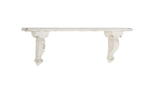 deco 79 rustic fiberglass and wood floating shelf, 7″ x 39″ x 13″, white