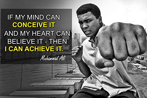 Muhammad Ali Poster Quote Boxing Black History Month Posters Sports Quotes Decorations Growth Mindset Décor Learning Classroom Teachers Decoration Educational Teaching Supplies Black Wall Art P045