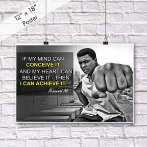 Muhammad Ali Poster Quote Boxing Black History Month Posters Sports Quotes Decorations Growth Mindset Décor Learning Classroom Teachers Decoration Educational Teaching Supplies Black Wall Art P045