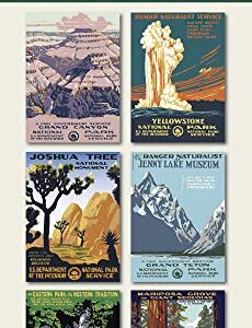 National Parks Poster Art of the WPA Perpetual Calendar Birthday Anniversary Family Date Annual Reminders 5.5" x 11.5"