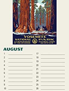 National Parks Poster Art of the WPA Perpetual Calendar Birthday Anniversary Family Date Annual Reminders 5.5" x 11.5"