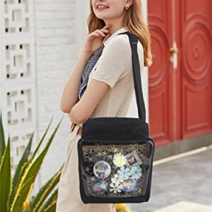 Ita Bag Crossbody Itabags Shoulder Bag Purse Anime Decorable Clear Bag(Black)