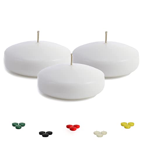 CandleNScent Unscented Floating Candles | 3 Inch - Fits in 3 Inch Vase and Above | White| Floats On Water | Pack of 3